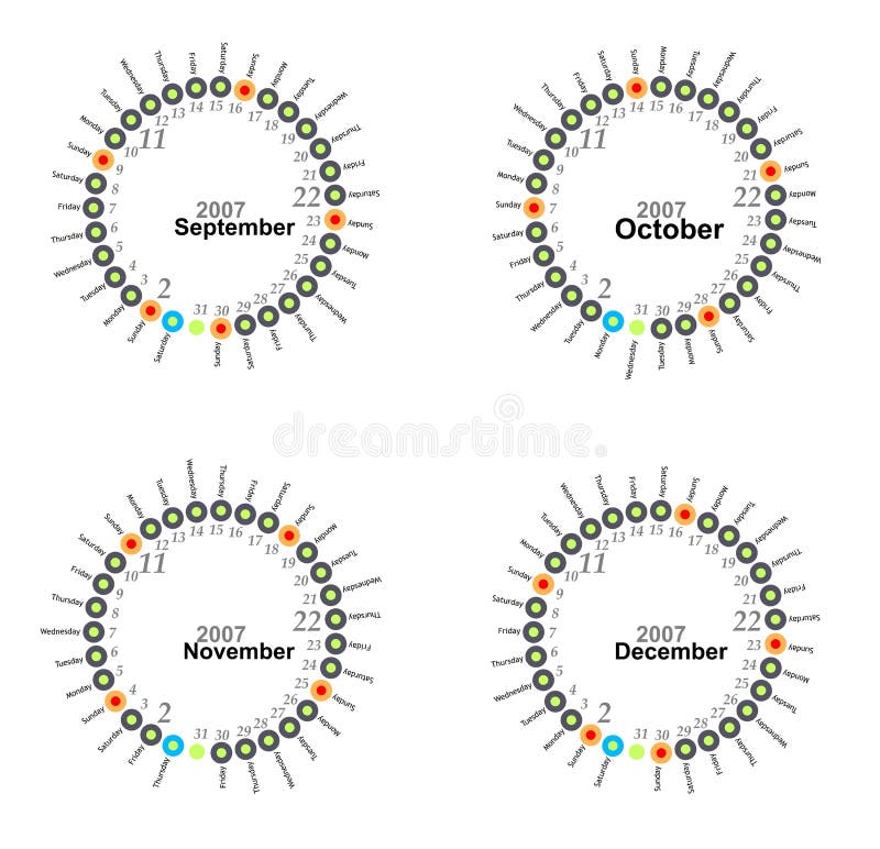 November Calendar 2007 Stock Illustrations – 4 November Calendar 2007 ...