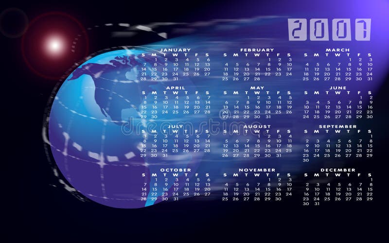 Calendar 2007 stock illustration. Illustration of sunday - 1494921