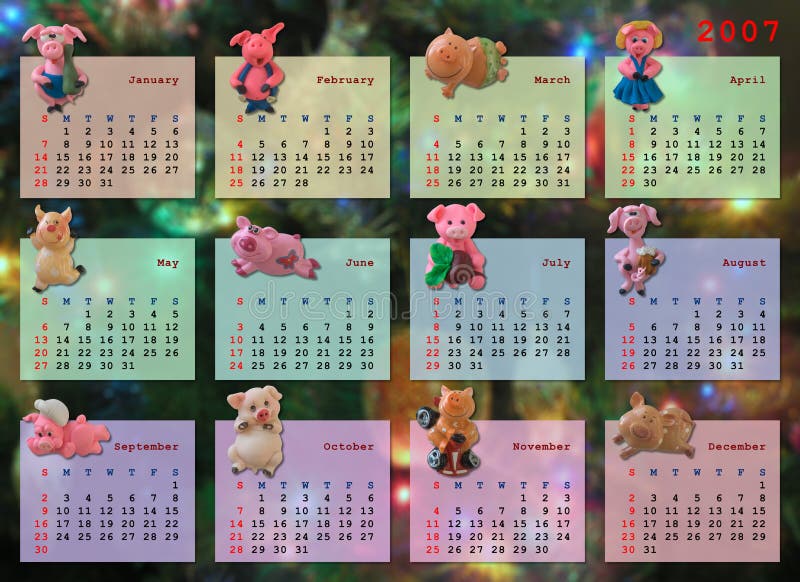 Calendar on 2007 Year (empty Template) Stock Image - Image of print ...