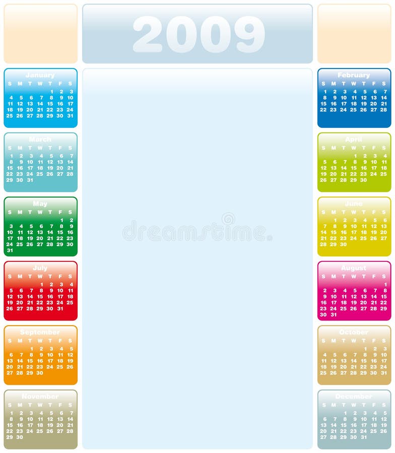 Calendar 2009 stock vector. Illustration of week, office - 5467062