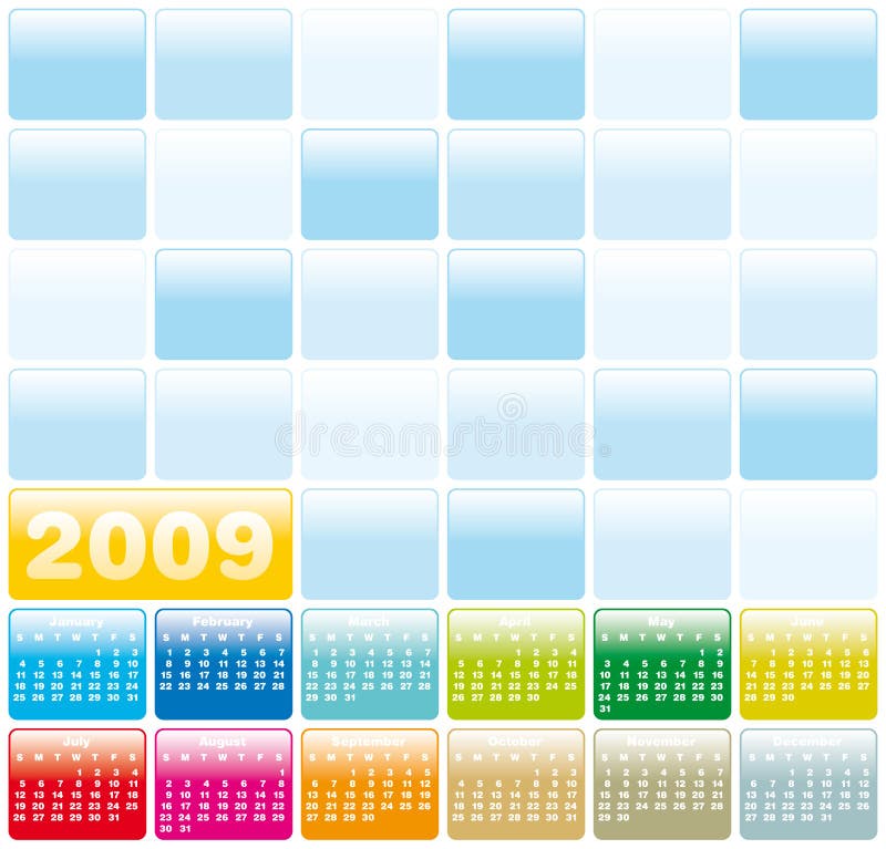 Calendar 2009 stock vector. Illustration of vector, weeks - 5266937