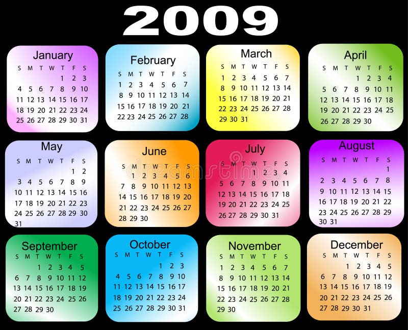 Calendar 2009 stock vector. Illustration of office, isolated - 6473479