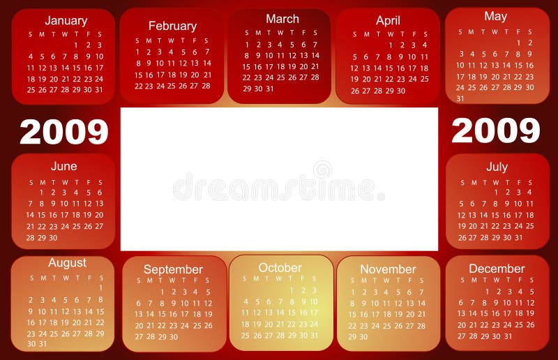 Calendar 2009 stock vector. Illustration of vector, weeks - 5266937