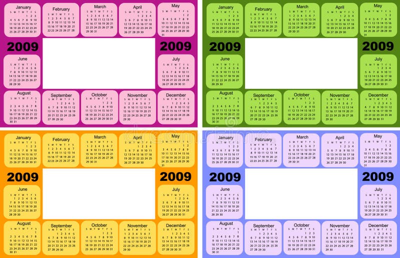 Calendar 2009 stock vector. Illustration of vector, weeks - 5266937