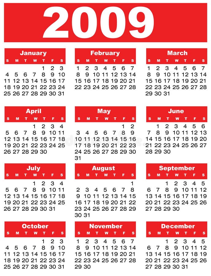 Calendar 2009 stock vector. Illustration of design, clip - 6881182