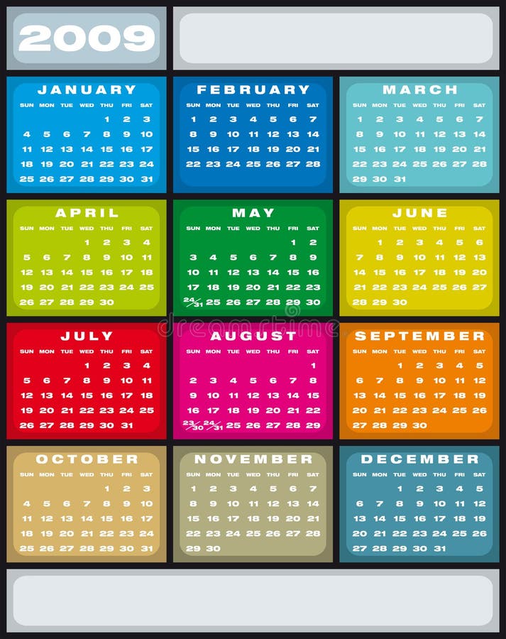 Calendar 2009. stock vector. Illustration of months, planner - 6920180
