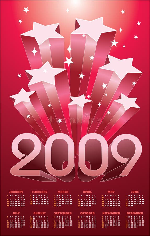 Calendar 2009 stock vector. Illustration of vector, weeks - 5266937