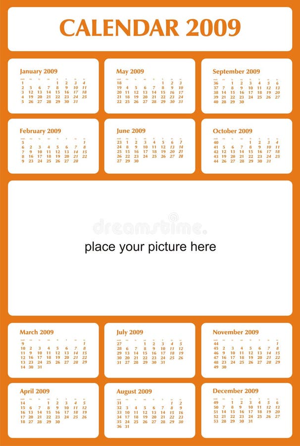 Calendar 2009 with Copy-space Stock Vector - Illustration of date ...
