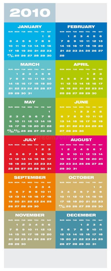 Calendar for 2010 through 2013 Stock Vector - Illustration of schedule ...
