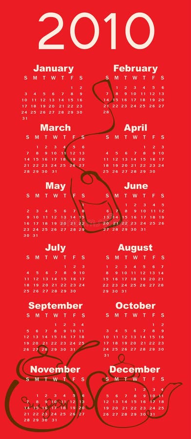 Calendar for 2010 stock vector. Illustration of breakfast - 10947604