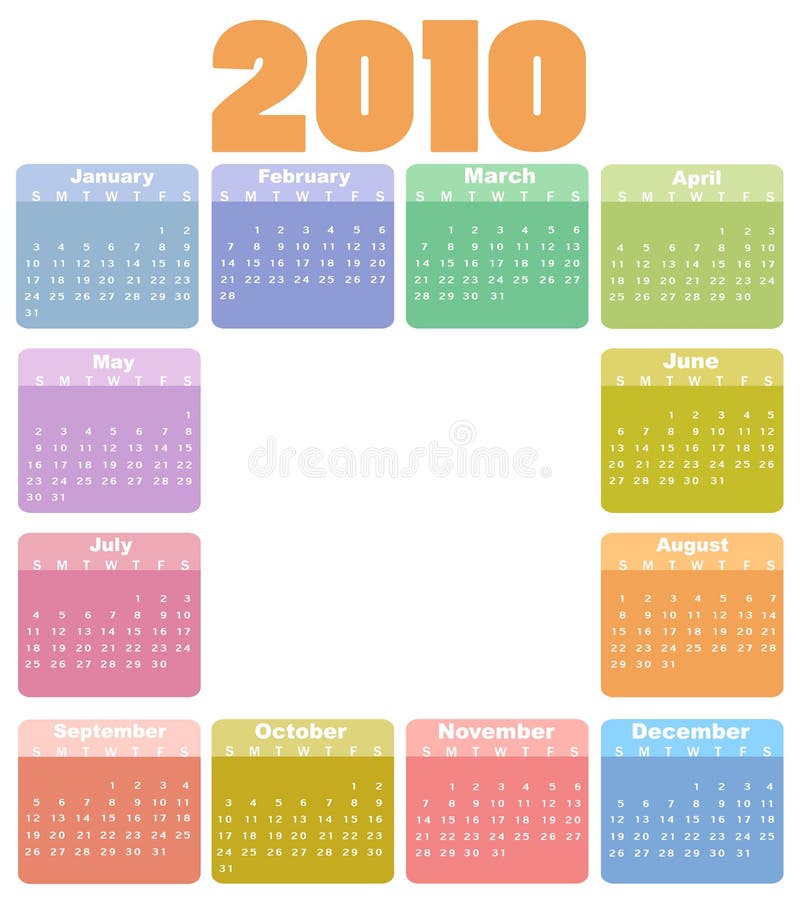 Calendar for 2010 stock vector. Illustration of elegance - 10947830