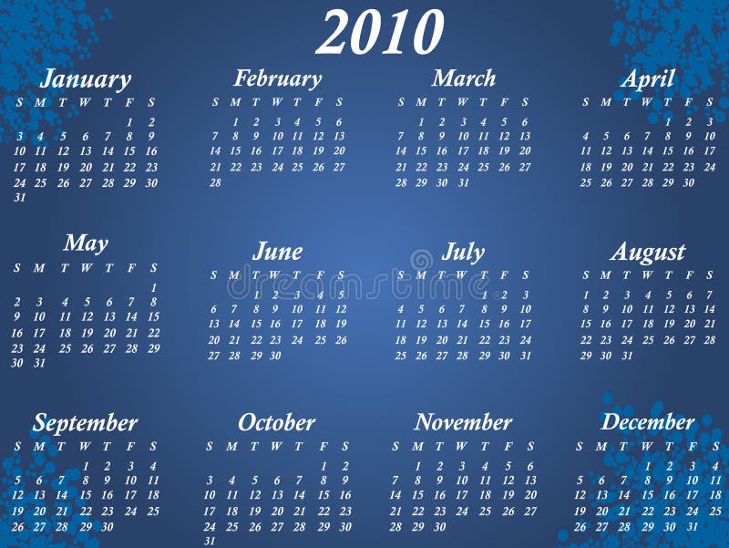 Colorful Calendar for 2010. Stock Vector - Illustration of season ...