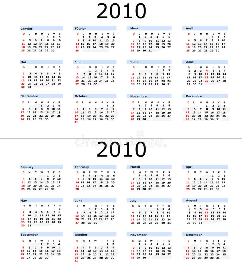 Calendar 2010 stock illustration. Illustration of schedule - 11537840