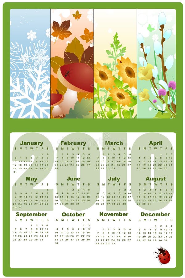 2010 Year Calendar Template Stock Vector - Illustration of blank ...