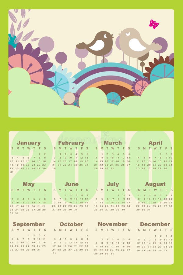 Watercolor calendar stock vector. Illustration of bright - 57674348
