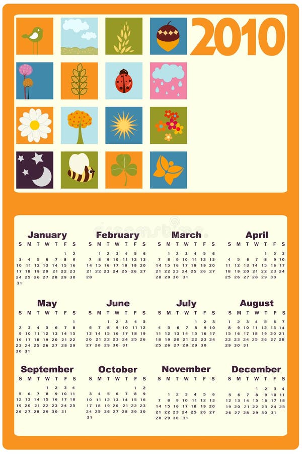 2010 Retro Calendar Stock Illustrations – 28 2010 Retro Calendar Stock ...