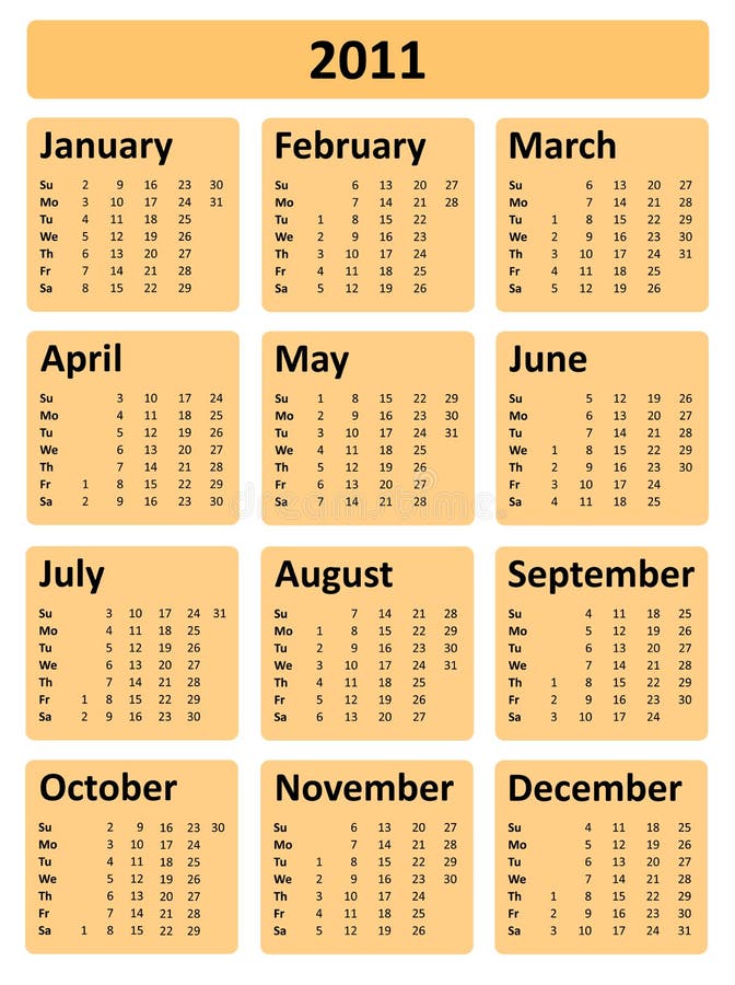 Calendar 2011 stock illustration. Illustration of organizer - 13637779