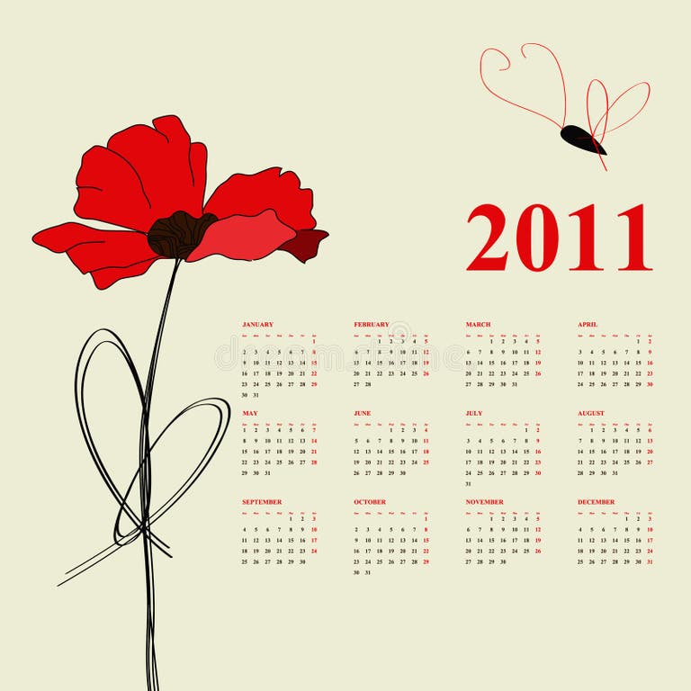 Poppy Calendar Stock Illustrations – 551 Poppy Calendar Stock ...