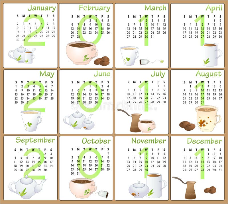 Calendar for 2011 stock vector. Illustration of bean - 15405017