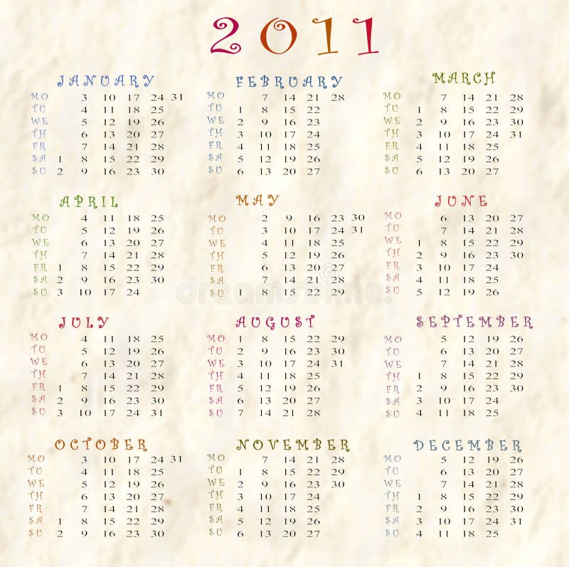Calendar 2011 stock photo. Image of extremity, celebrate - 16793612