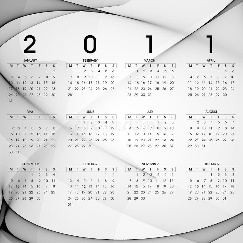 Calendar 2011 stock illustration. Illustration of grey - 16849584
