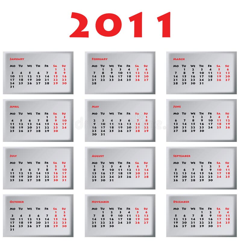 Calendar for 2011 stock vector. Illustration of office - 18166069