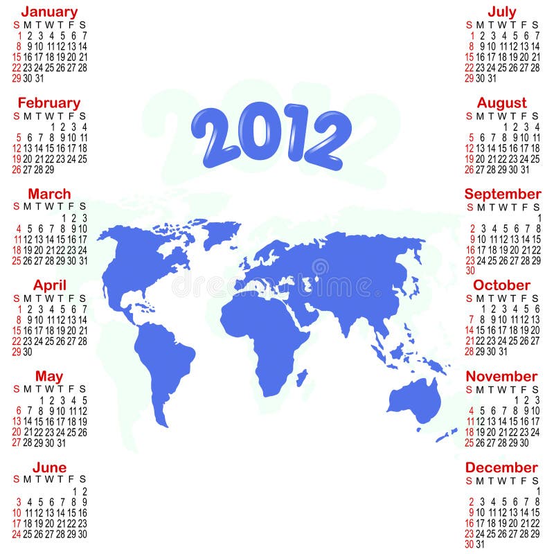 Calendar for 2012. stock vector. Illustration of graphic - 20961107
