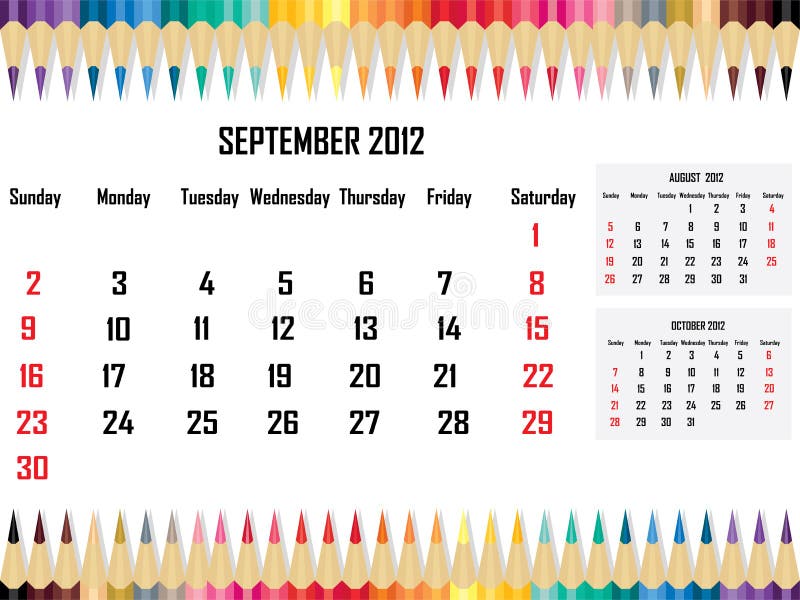 Autumn Calendar - September, October, November Stock Vector ...