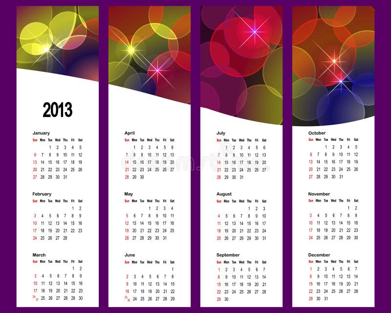 Calendar 2013 on Vertical Banners. Stock Vector - Illustration of ...