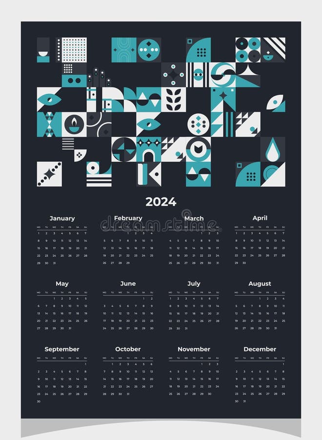 Calendar 2024 Geometric Patterns. Calendar for 2024 Year with Geometric ... Calendar 2024 Geometric Patterns. Calendar for 2024 Year with Geometric ...