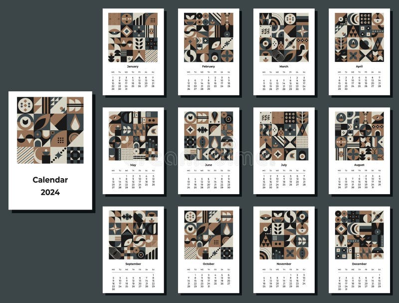 Calendar 2024 Geometric Patterns. Calendar Template for 2024 Year with ... Calendar 2024 Geometric Patterns. Calendar Template for 2024 Year with ...