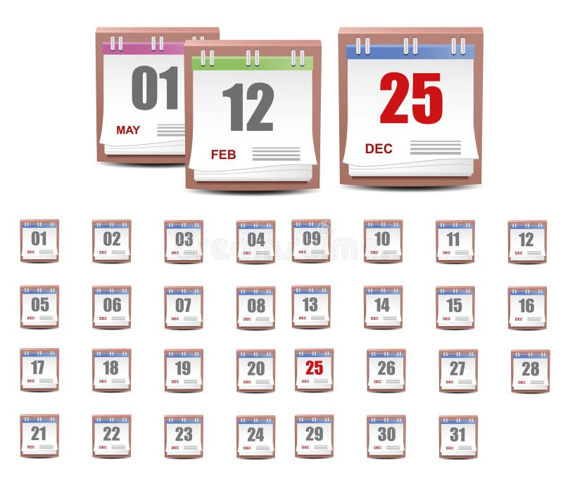 Calendar icon set stock vector. Illustration of schedule - 136571644
