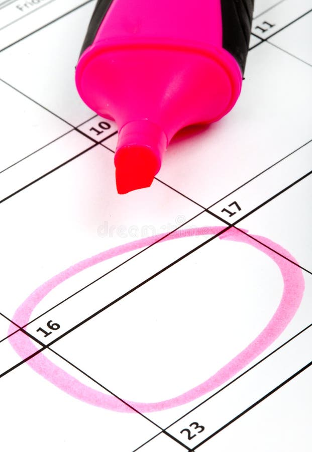 Date Highlighted on a Calendar Stock Photo - Image of calendar ...