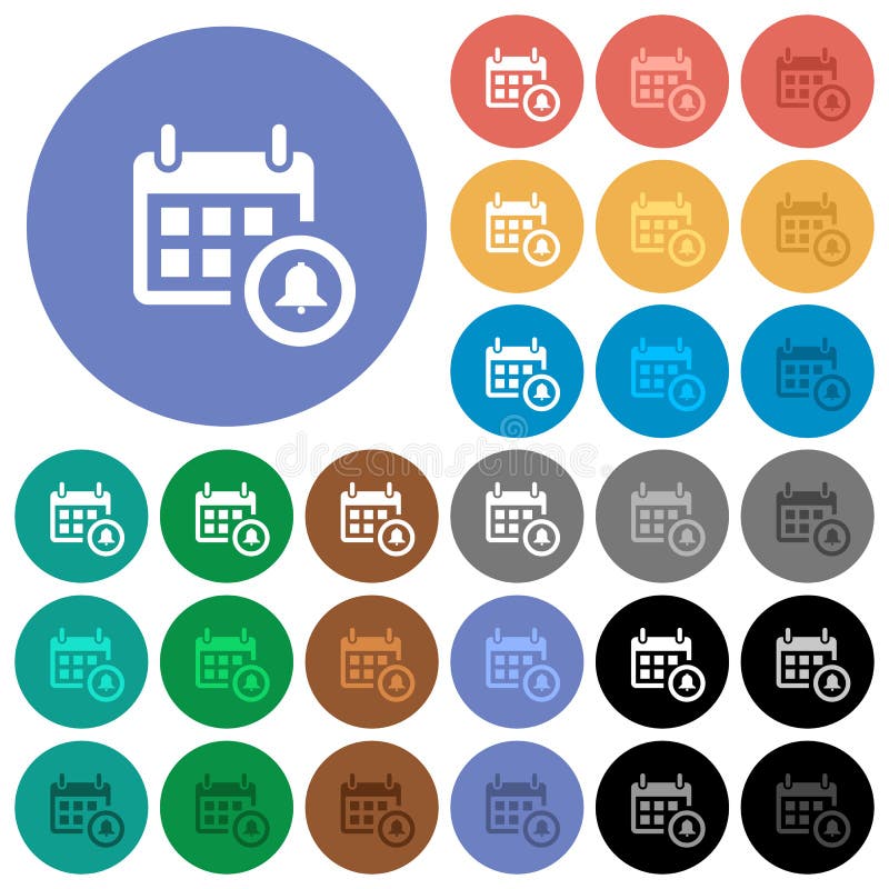 Calendar Alarm Round Flat Multi Colored Icons Stock Vector ...