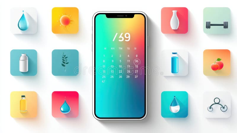 Modern Calendar App Showcases Fitness and Hydration Tracker with ...