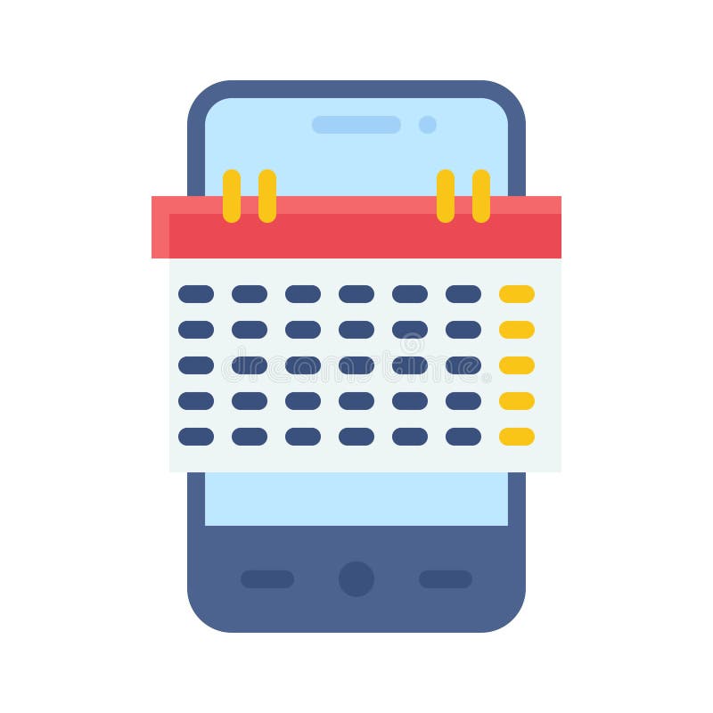 Calendar App Icon, Mobile Application Vector Illustration Stock Vector ...