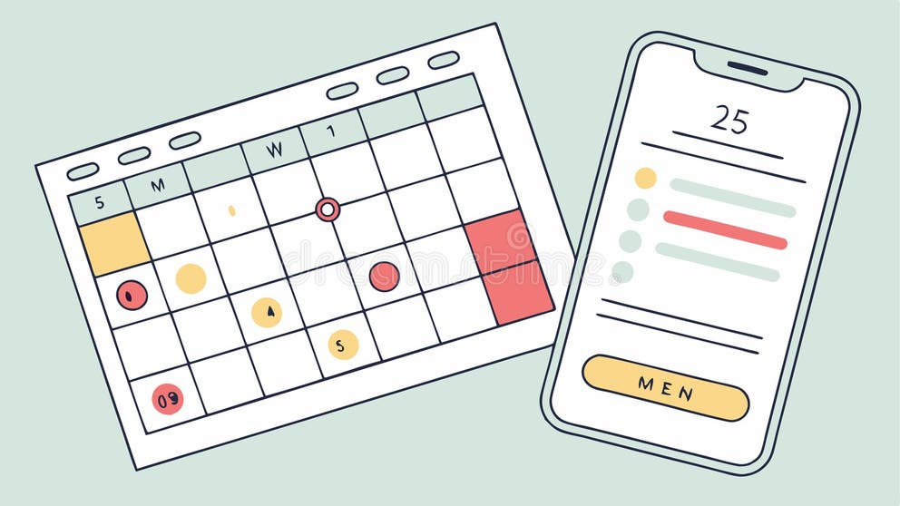 Calendar App Interface with Highlighted Date for Reminders and ...