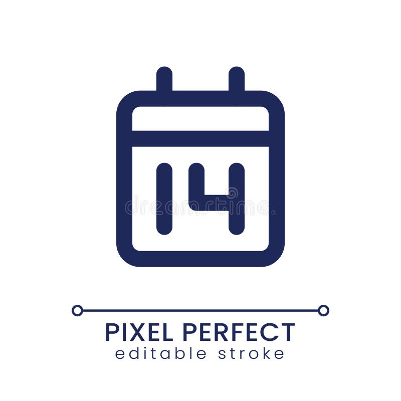 Calendar Application Pixel Perfect Linear Ui Icon Stock Vector ...