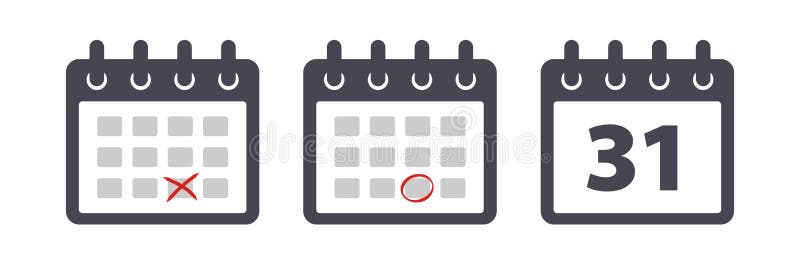 Calendar Appointment Schedule Icon Set Stock Vector - Illustration of ...