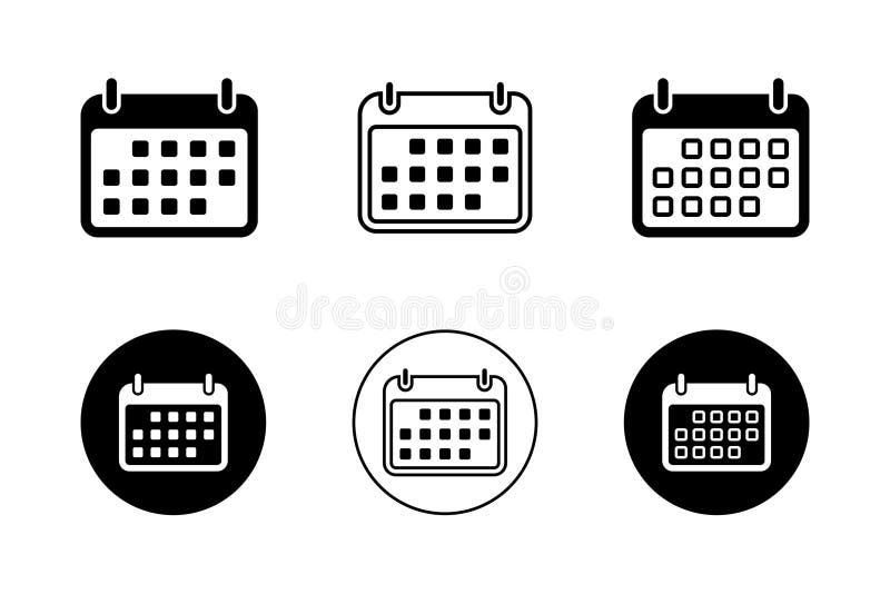 Calendar or Appointment Schedule Icon Set for Apps and Websites Stock ...