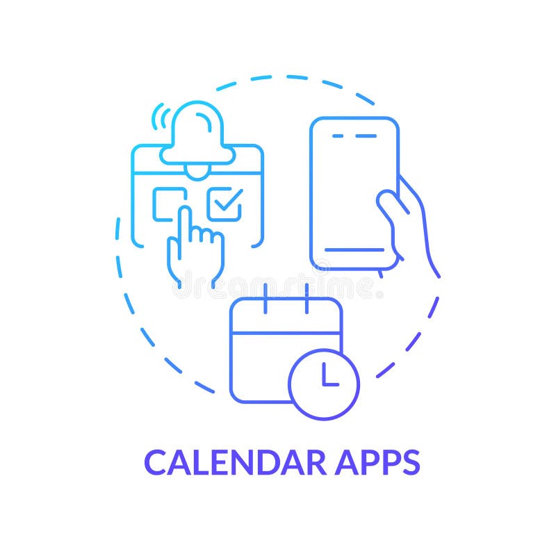 Calendar Apps Blue Gradient Concept Icon Stock Vector - Illustration of ...