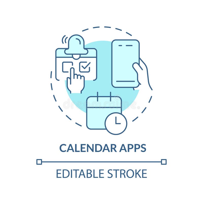 Calendar Apps Turquoise Concept Icon Stock Vector - Illustration of ...