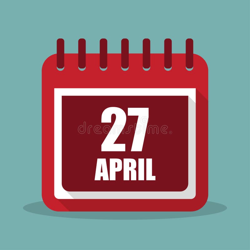 Calendar with 27 April in a Flat Design. Vector Illustration Stock ...