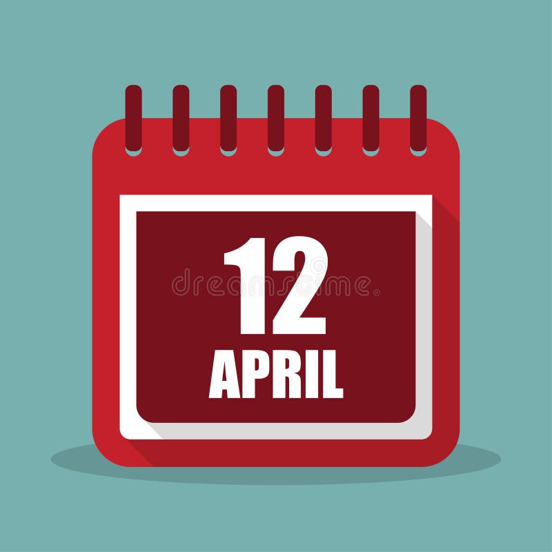 Calendar with 12 April in a Flat Design. Vector Illustration Stock ...