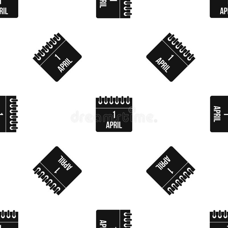 Calendar April 1 Pattern Seamless Black Stock Vector - Illustration of ...