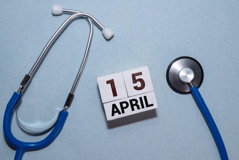 Calendar with April 15th Isolated on White Background Stock Image ...