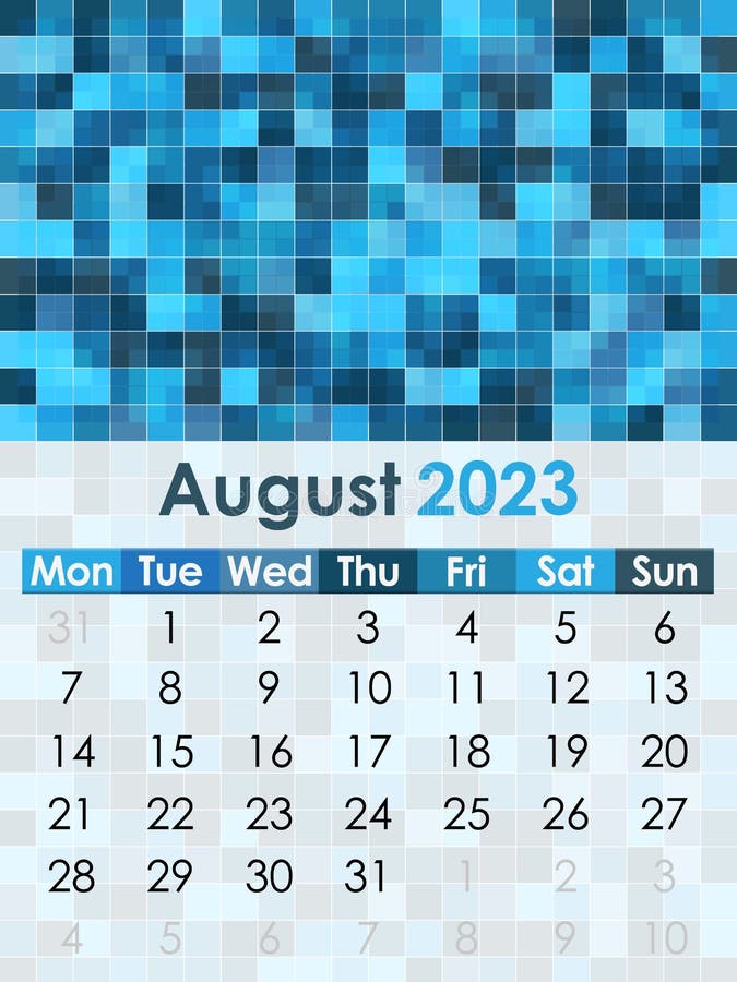 August Calendar 2023 Stock Illustrations – 4,702 August Calendar 2023 ...