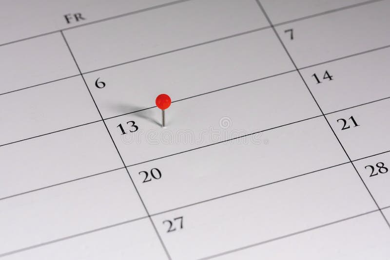 Calendar Bad Luck on Friday the 13th Stock Photo - Image of frame, date ...