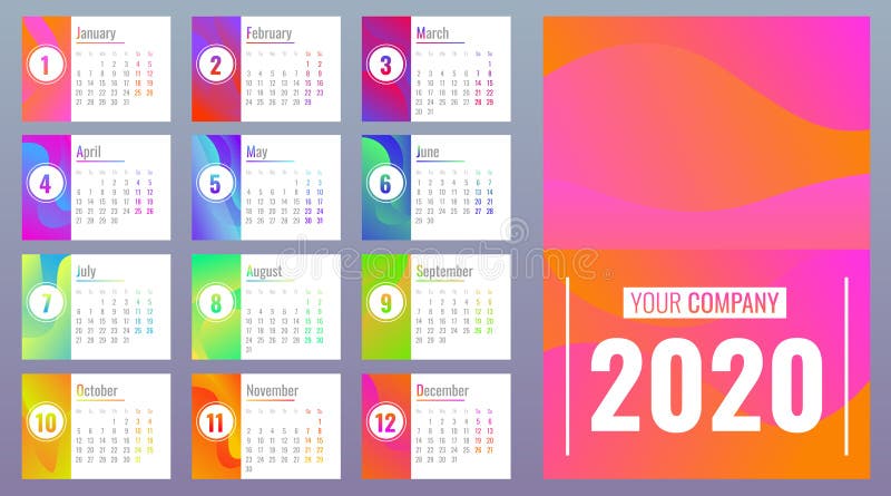 Calendar Banner Set, Cartoon Style Stock Vector - Illustration of ...