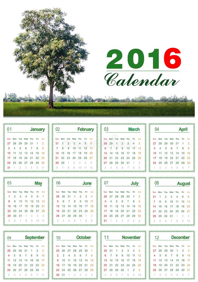 Calendar 2016 stock illustration. Illustration of annual - 62774698